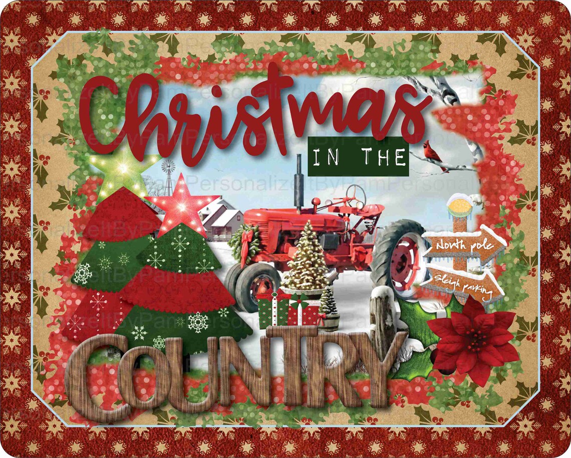 Country Christmas Wreath Sign Christmas Signs Christmas - Etsy