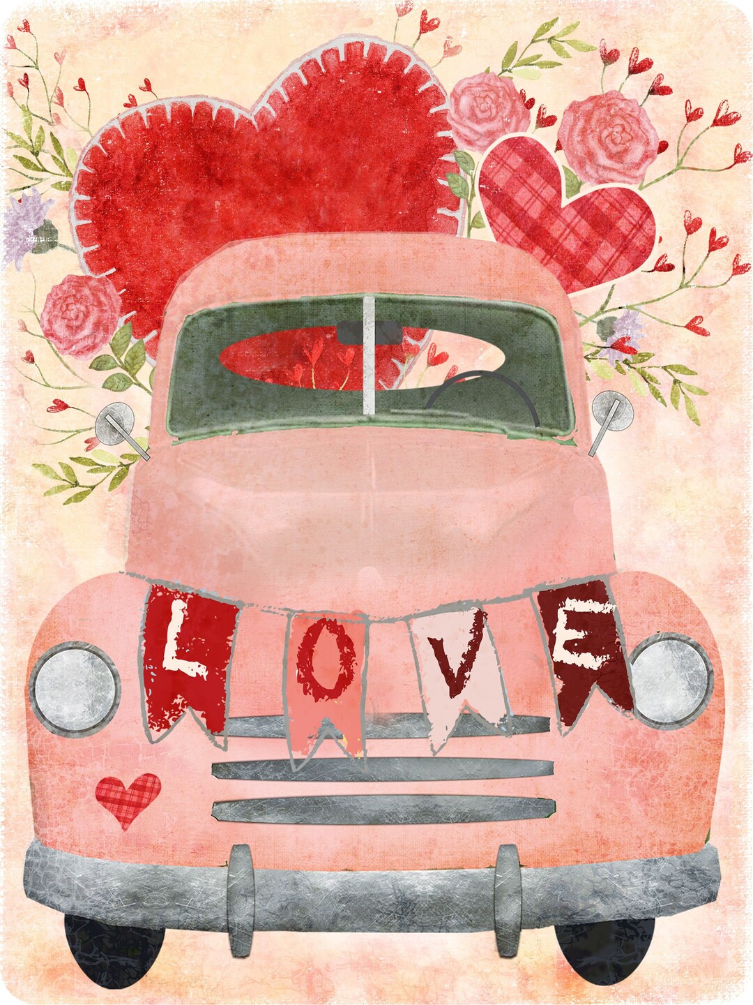 Love Truck Valentine Wreath Sign, Valentine's Truck Sign, Personalize ...