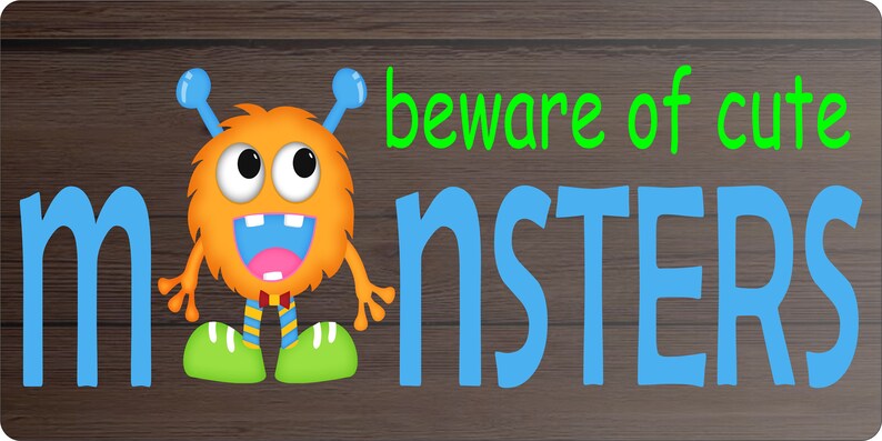 Beware of Cute Monsters. Halloween Wreath Sign | Etsy