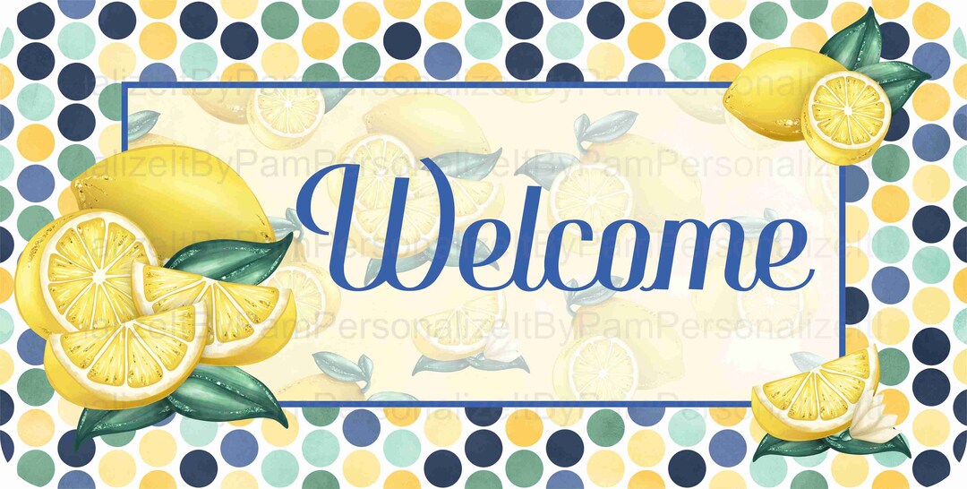 12 X 6 Lemon Wreath Sign, Welcome Wreath Sign, Lemon Decor, Let's ...