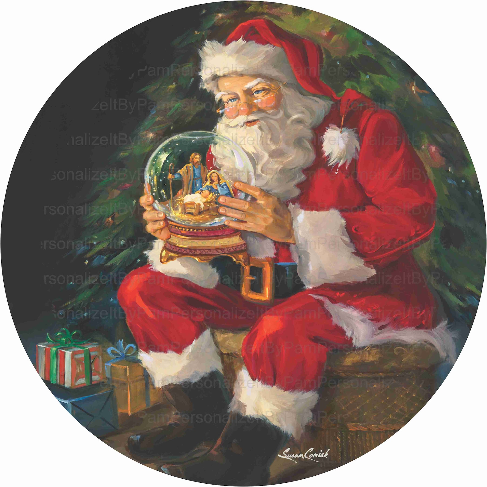 Round Santa Wreath Sign Christmas Wreath Sign Santa - Etsy