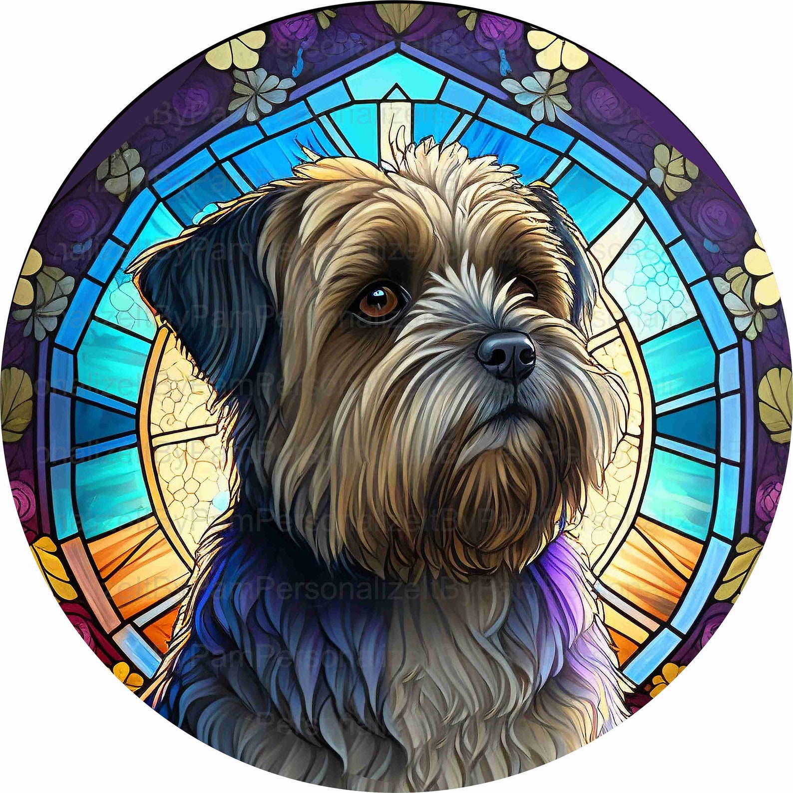 Faux Stained Glass Yorkie Wreath Sign, Metal Wreath Sign, Dog Wreath ...