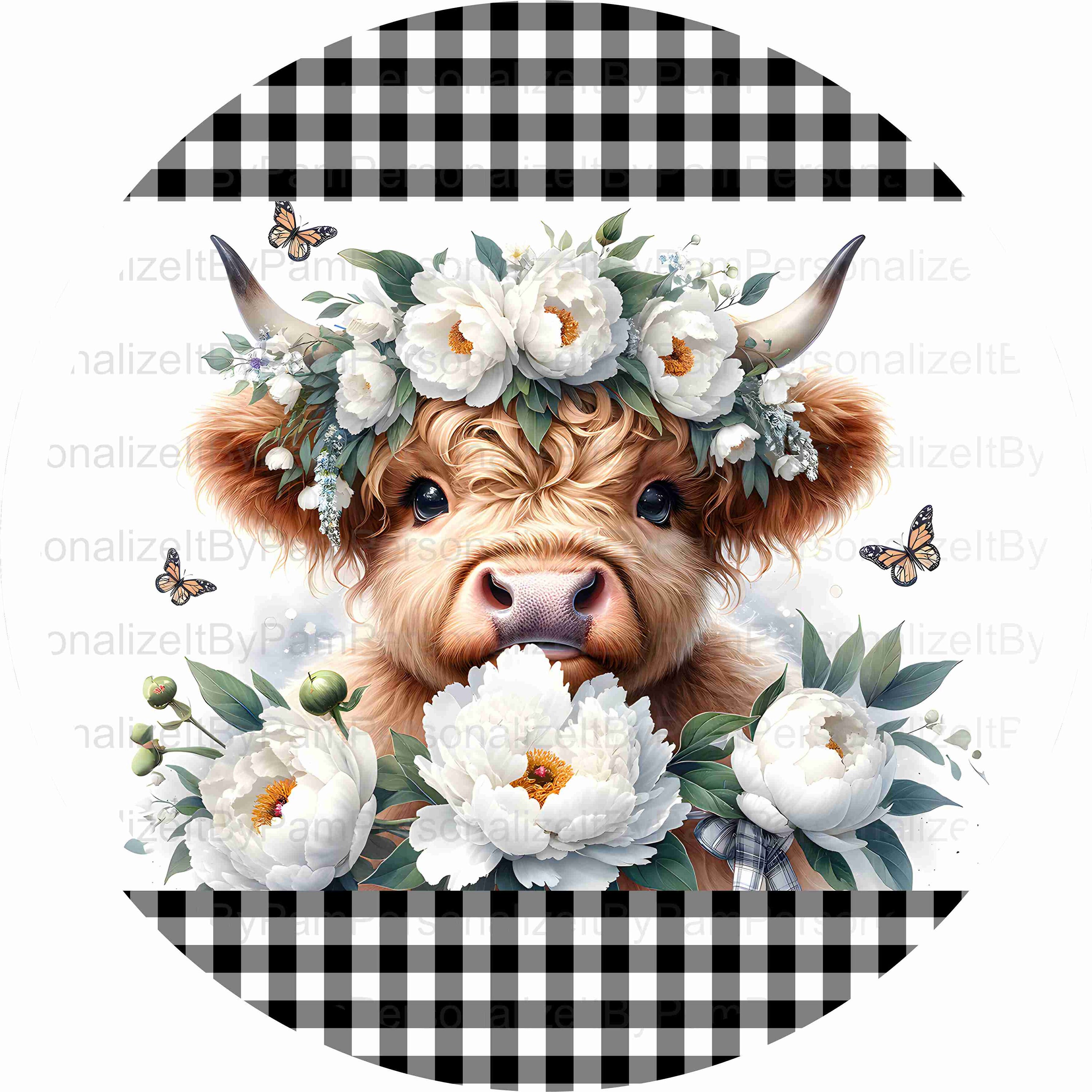 Highland Cow Wreath Sign, Highland Cow Wreath Sign, Metal Wreath Sign ...