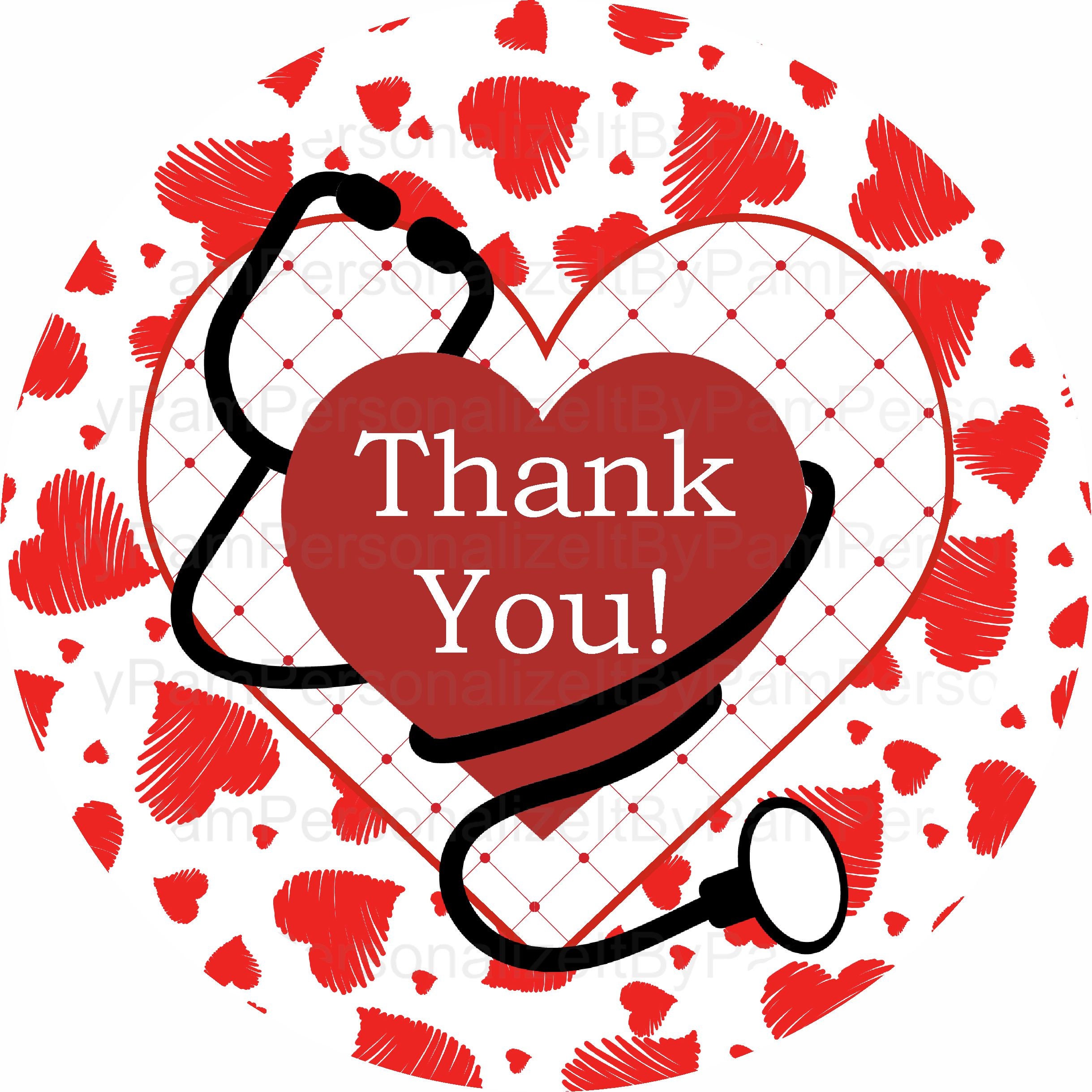 8 Round Hearts for Healthcare Sign Thank you Healthcare - Etsy España