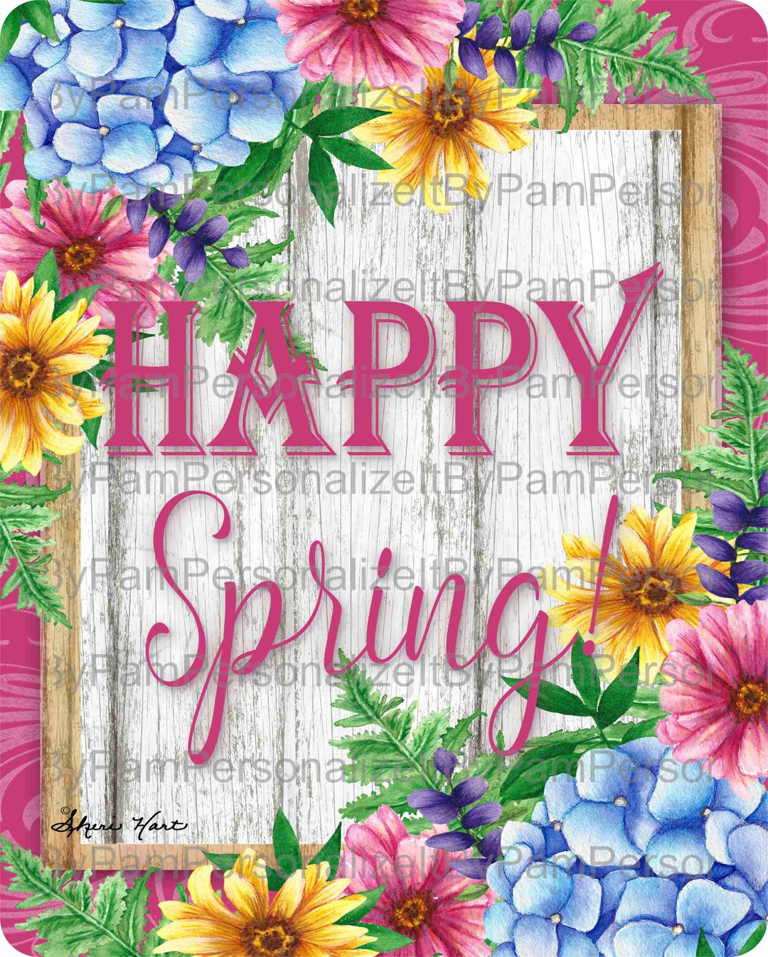 Spring Wreath Sign, Floral Wreath Sign, Signs for Wreaths, Personalize ...