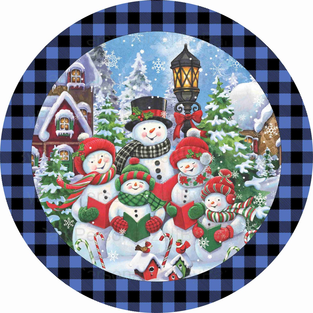 8" Round Snowman Wreath Sign, Wreath Signs, Personalize It by Pam ...