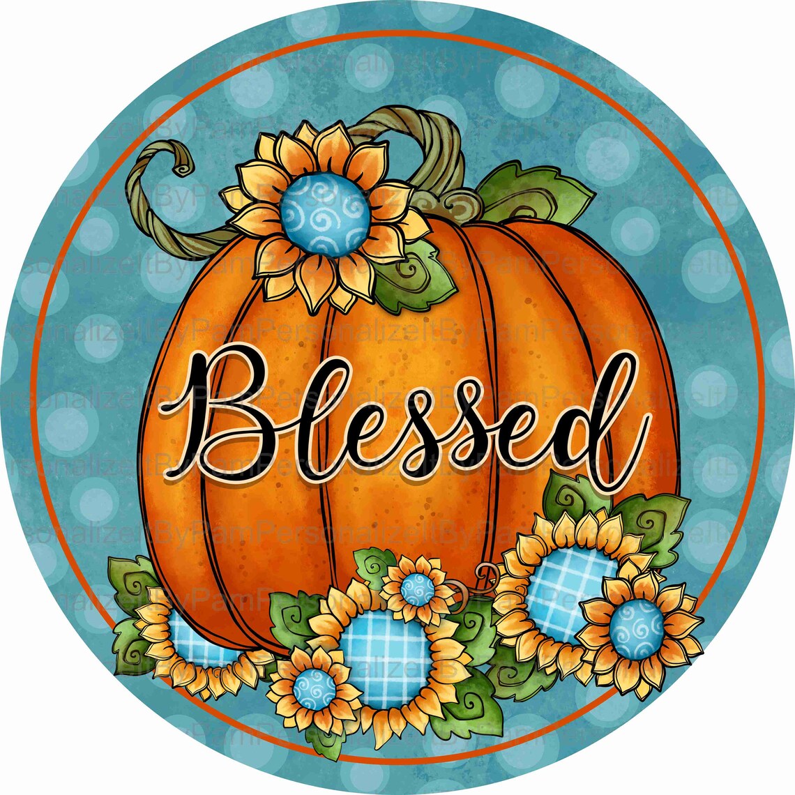 Round Fall Wreath Sign Fall Wreath Sign Blessed Fall Wreath - Etsy