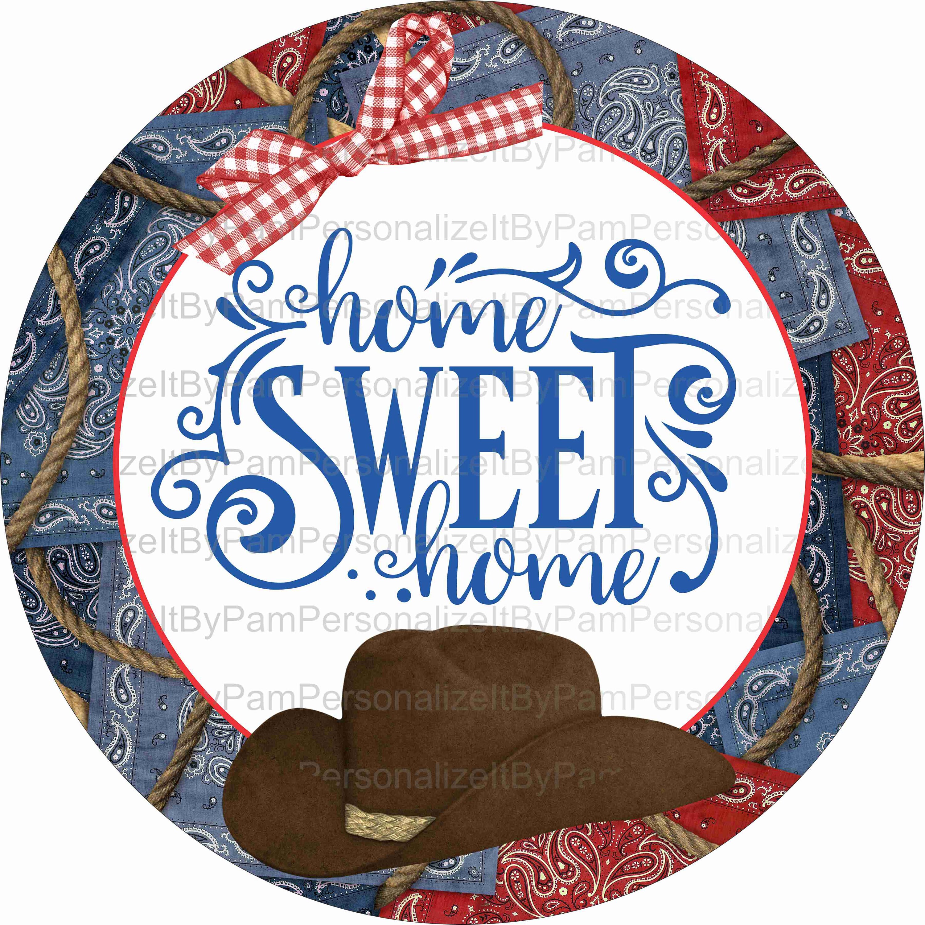 11.75 Round Home Sign Home Sweet Home Wreath Sign | Etsy