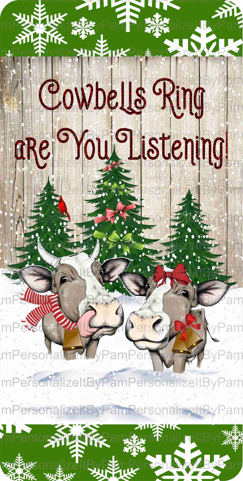6 X 12 Christmas Sign Cows Christmas Sign - Etsy