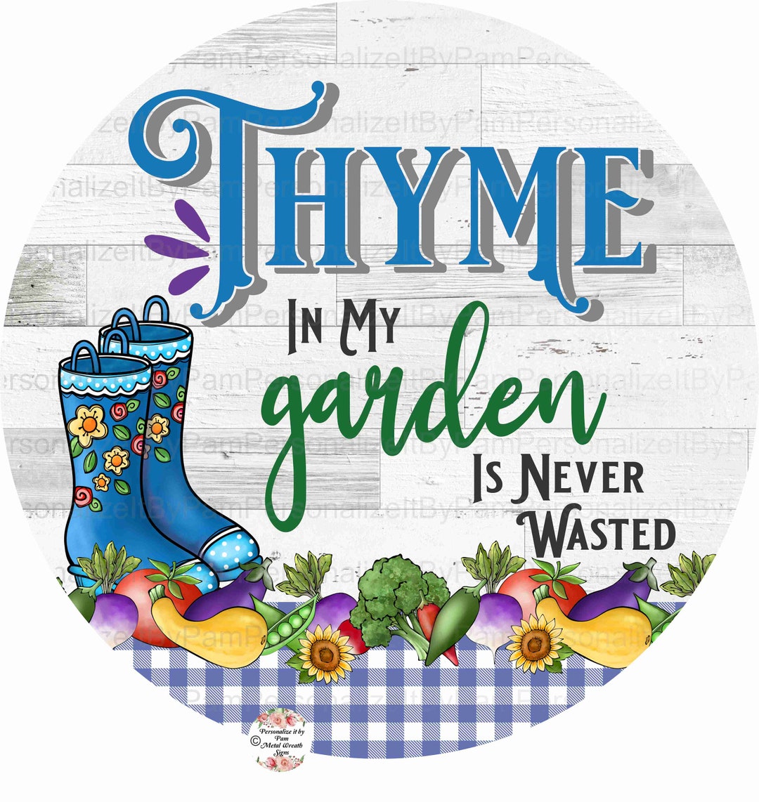 Garden Wreath Signs,summer Wreath Sign, Personalize It by Pam, Signs ...