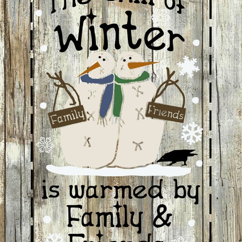 6 X 8 Primitive Winter Wreath Sign | Etsy