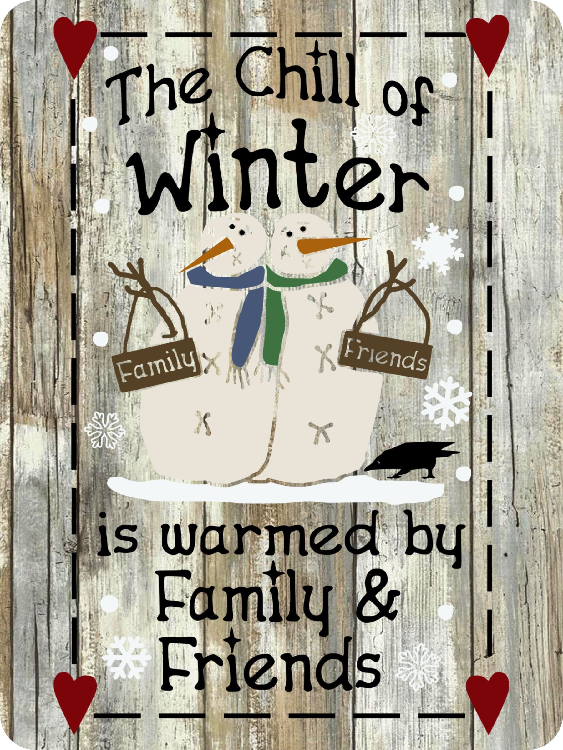 6 X 8 Primitive Winter Wreath Sign | Etsy
