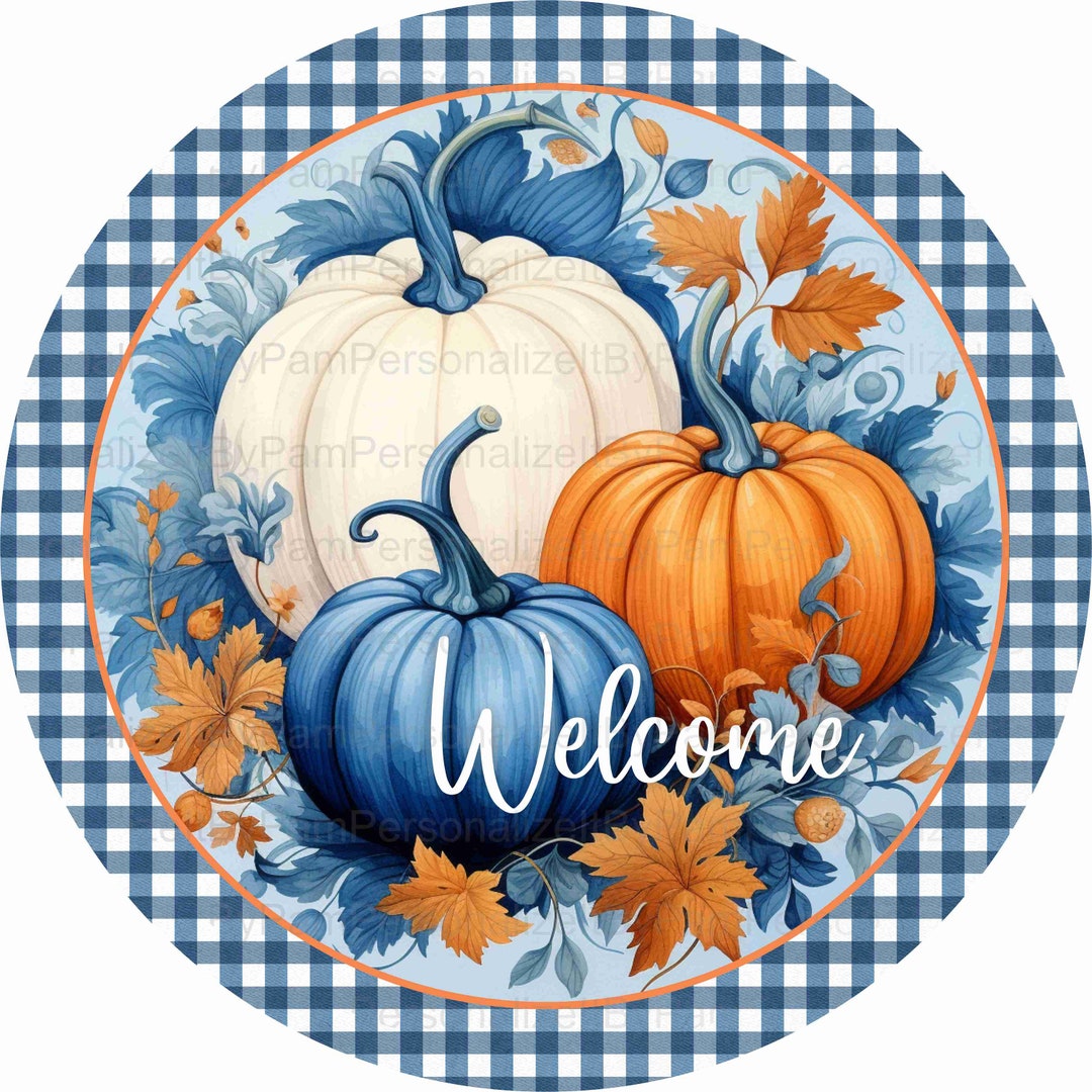 Round Fall Wreath Sign, Fall Wreath Sign, Personalize It by Pam, Signs ...