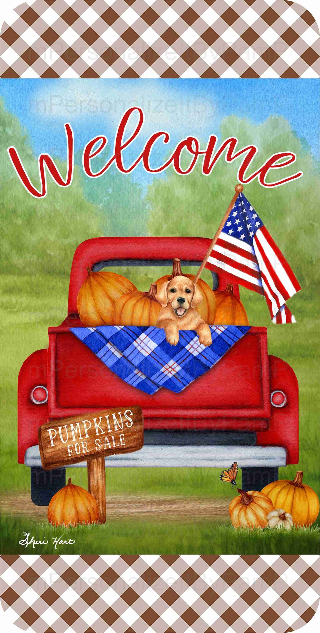 6" X 12" Red Truck Fall Wreath Sign, Fall Wreath Sign, Fall Welcome ...