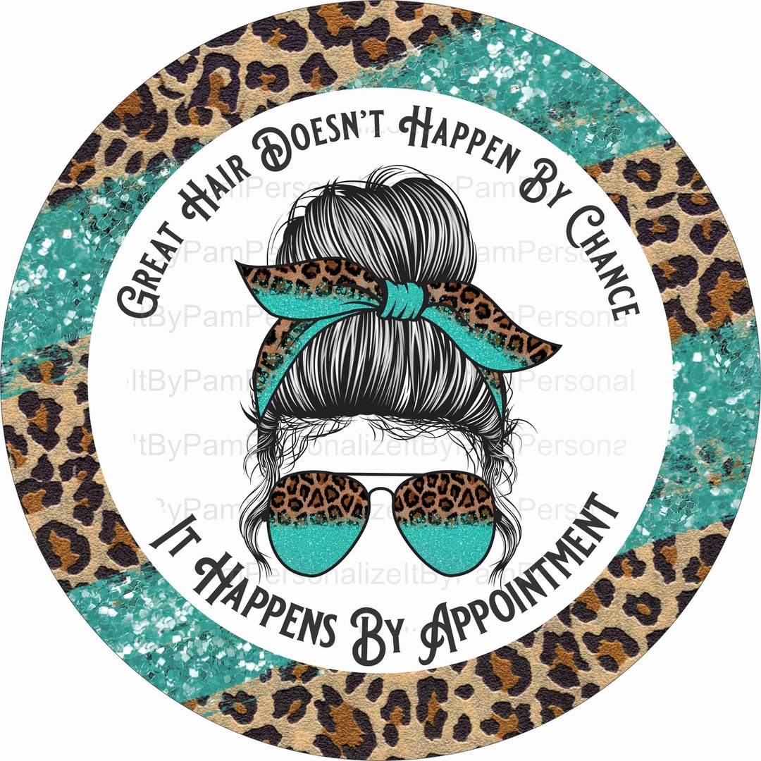 Round Hairstylist Wreath Sign Beauty Wreath Signhairdresser - Etsy