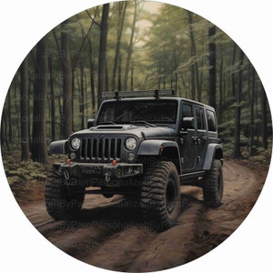 Round Jeep Sign, Metal Wreath Sign, Personalize It by Pam, Door Decor ...