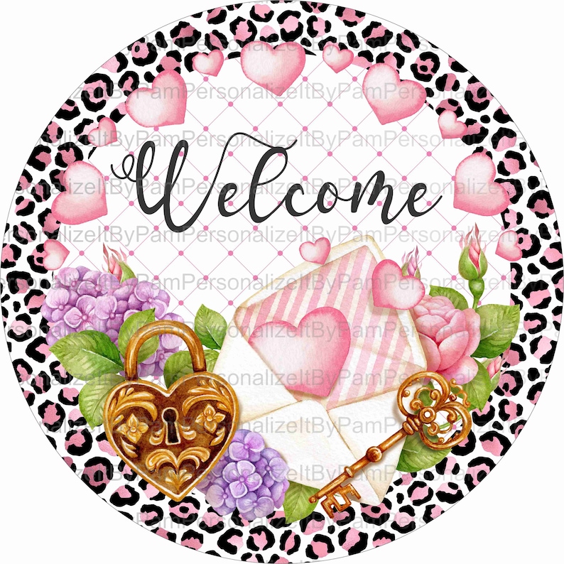 10 Round Valentine Wreath Sign Personalize It by Pam - Etsy