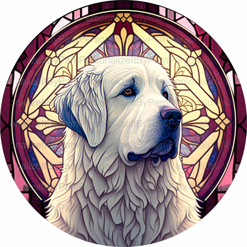 Faux Stained Glass Great Pyrenees Wreath Sign Metal Wreath - Etsy
