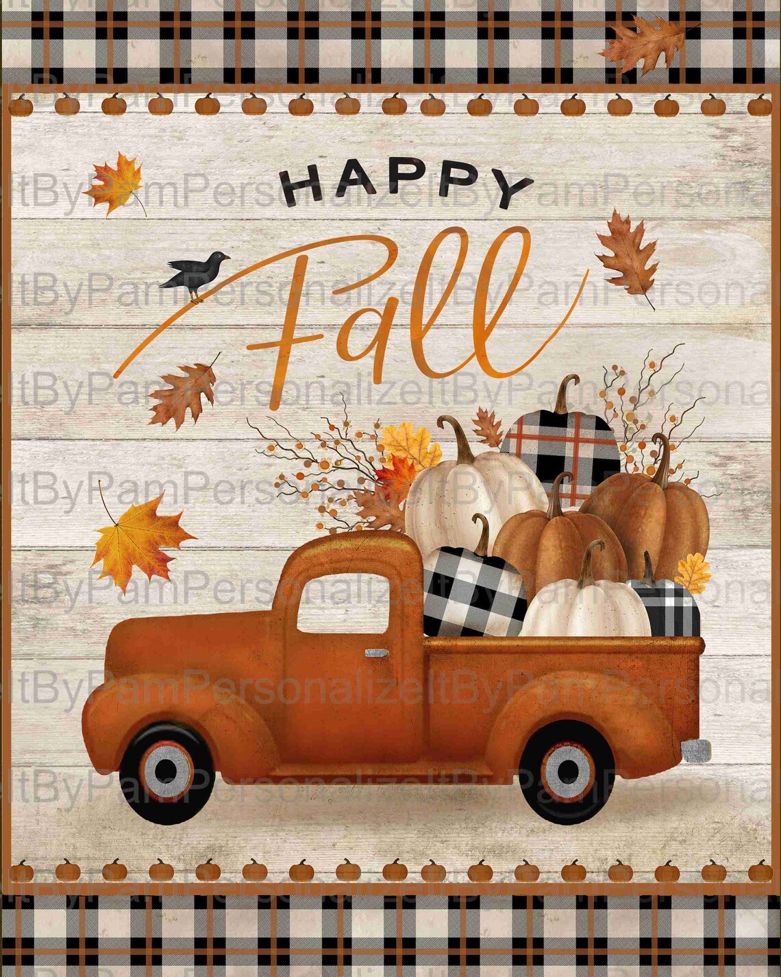 Fall Wreath Sign Fall Truck Wreath Sign Personalize It by - Etsy