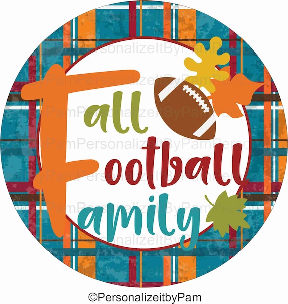 8 Round Fall Football Sign Fall Wreath Sign - Etsy