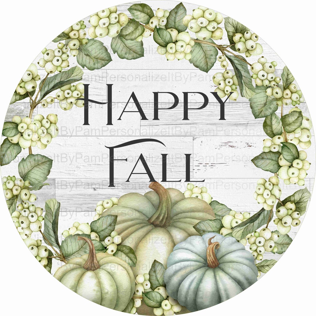 Round Fall Wreath Sign, Fall Wreath Signs, Happy Fall Wreath Sign ...
