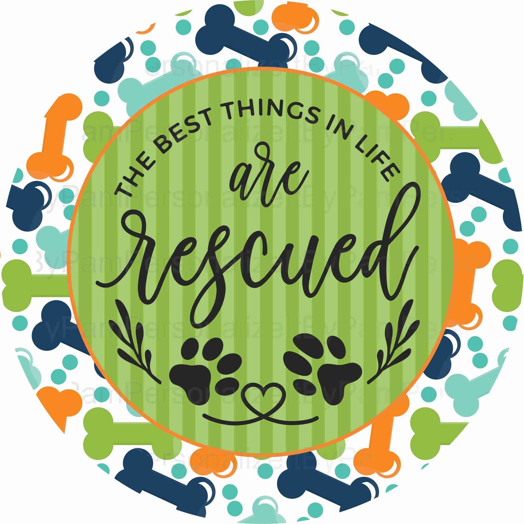 8 Round Pet Wreath Sign, Pet Rescue Wreath Sign, Personalize It by Pam ...