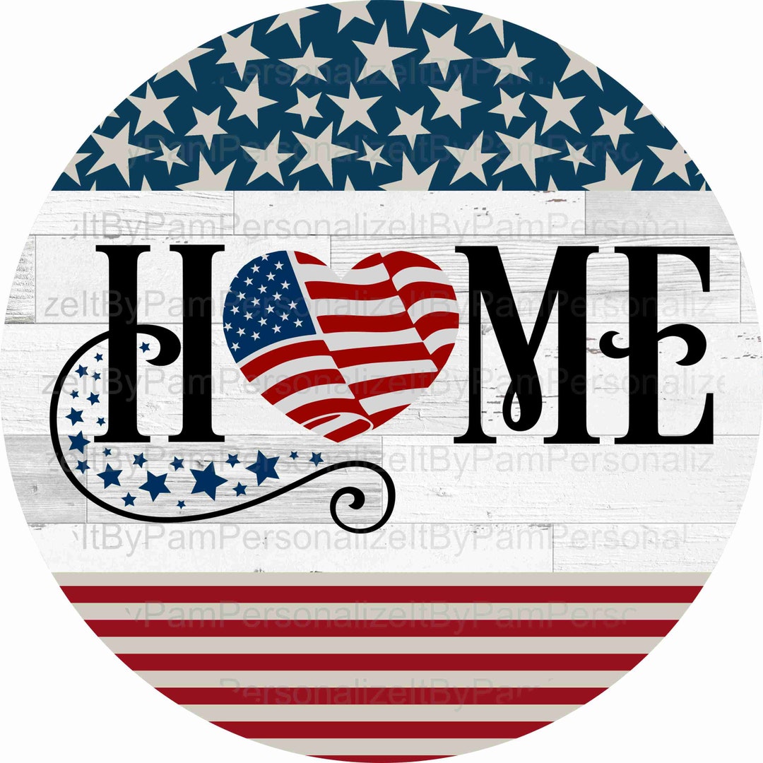 Round Patriotic Wreath Sign, 4th of July Wreath Sign, Gnome Sign ...