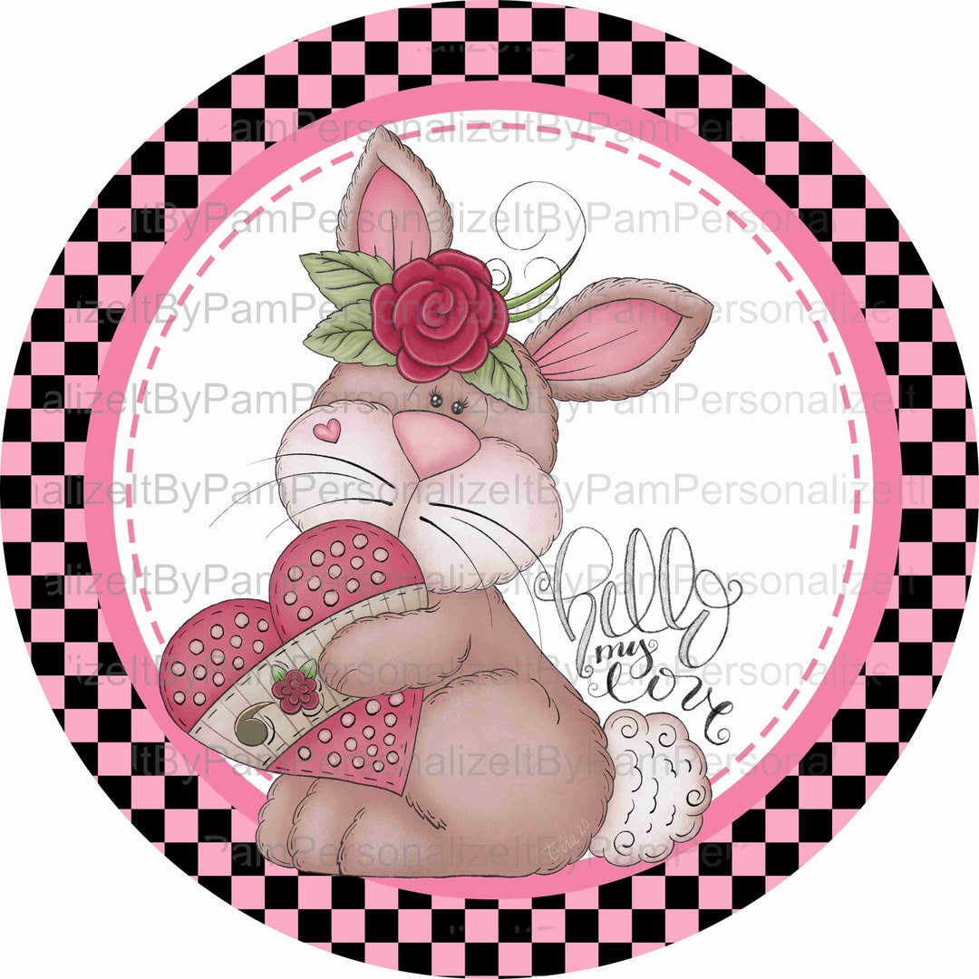 10 Round Valentine Wreath Sign Personalize It by Pam - Etsy