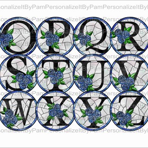 Round Faux Stained Glass Family Monogram Wreath Sign, Monogram Door ...