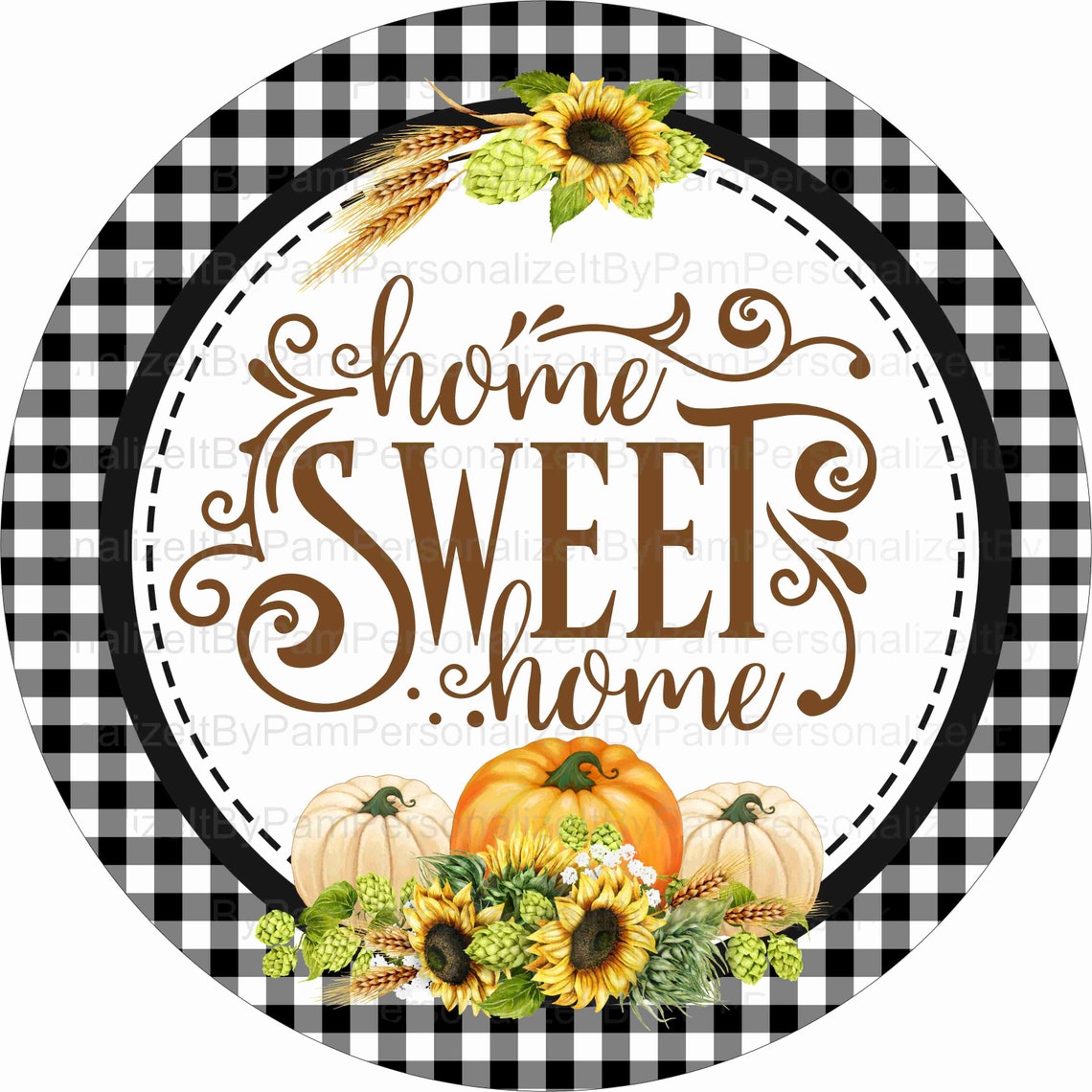 11.75 Round Home Sign Home Sweet Home Wreath Sign - Etsy