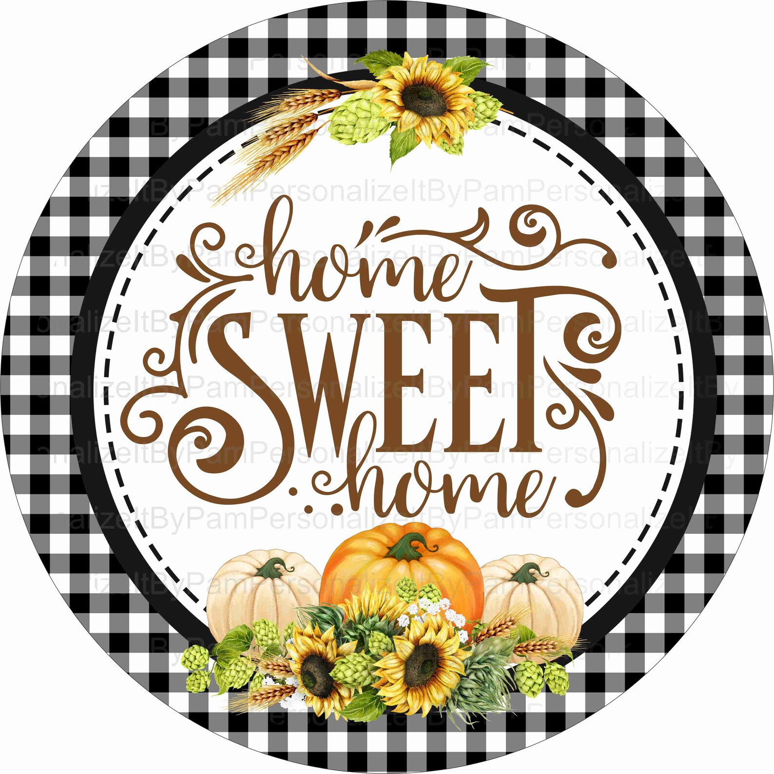 11.75 Round Home Sign Home Sweet Home Wreath Sign - Etsy