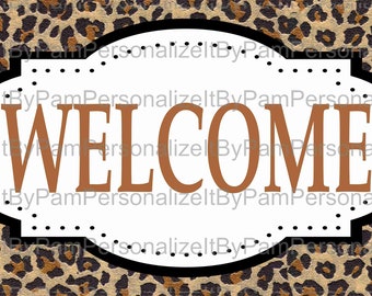 Welcome Leopard Sign - Etsy