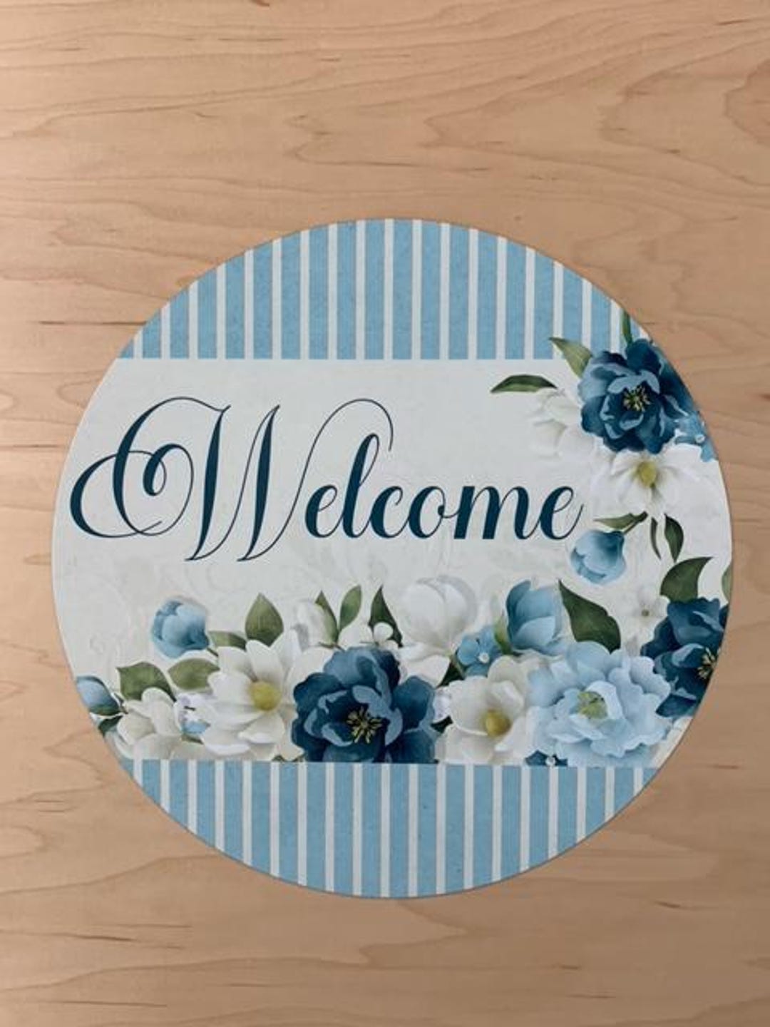 8" Round Farmhouse Wreath Sign, Magnolia Wreath Sign, Welcome Wreath ...