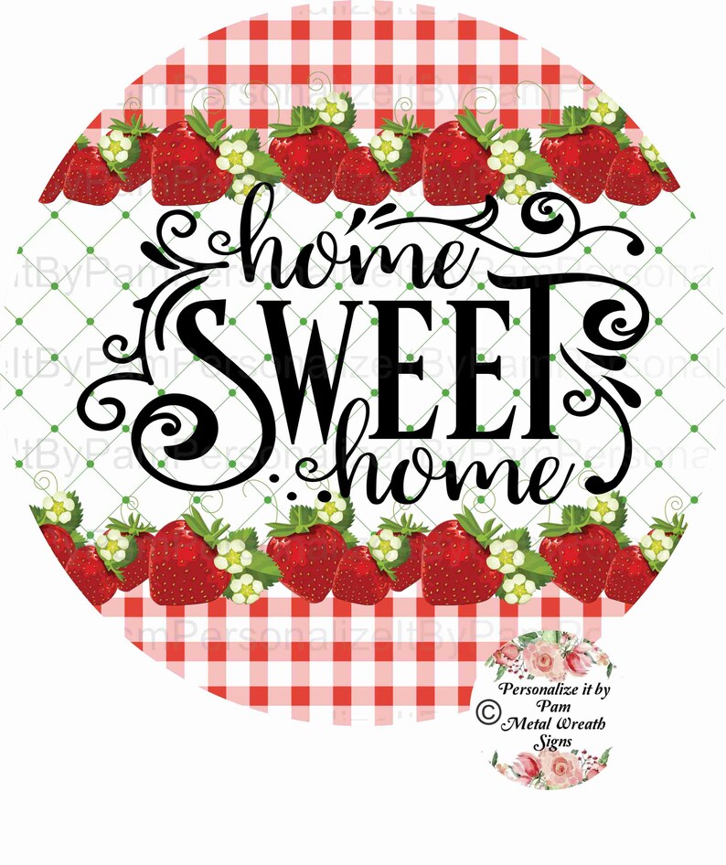 11.75 Round Strawberry Sign Wreath Signs Home Signs - Etsy