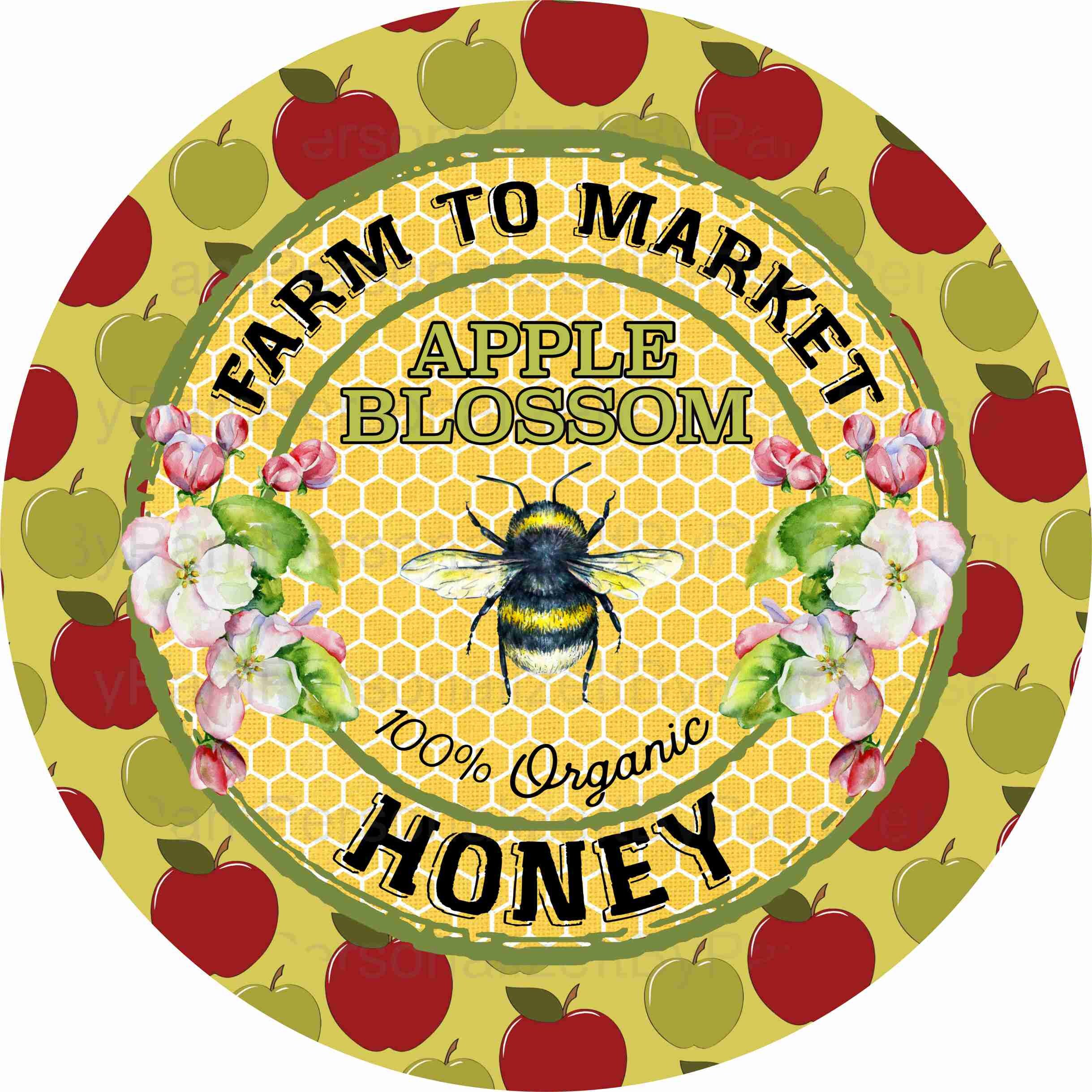 8 Round Apple/Bee Wreath Sign Personalize it by Pam | Etsy