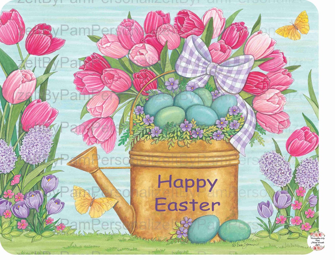Easter Wreath Sign, Floral Wreath Sign, Personalize It by Pam, Signs ...