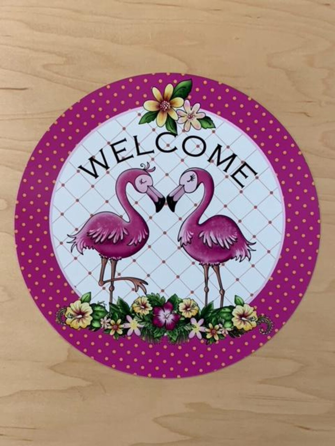 Round Flamingo Wreath Sign, Flamingo Sign, Personalize It by Pam, Signs ...