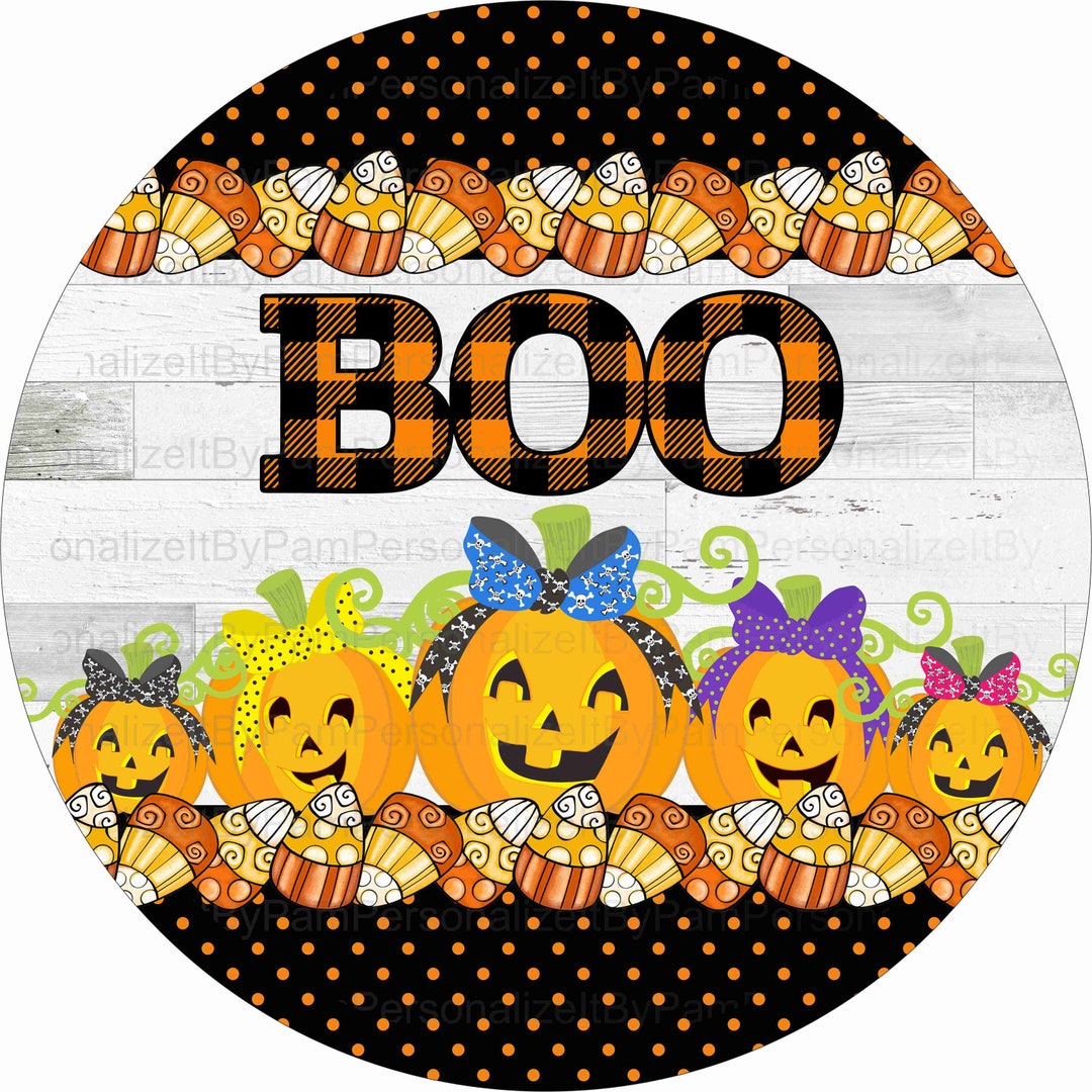 Round BOO Halloween Wreath Sign Wreath Signs Personalize It - Etsy