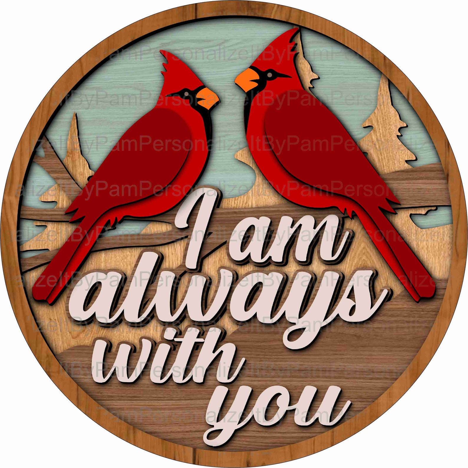 10 Round Cardinal Wreath Sign Wreath Signs Personalize | Etsy