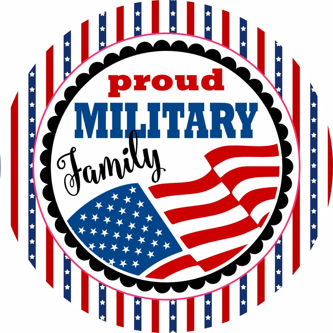 10" Round Military Family Wreath Sign, Aluminum Wreath Sign, Patriotic ...