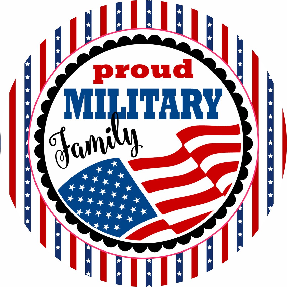 10" Round Military Family Wreath Sign, Aluminum Wreath Sign, Patriotic ...