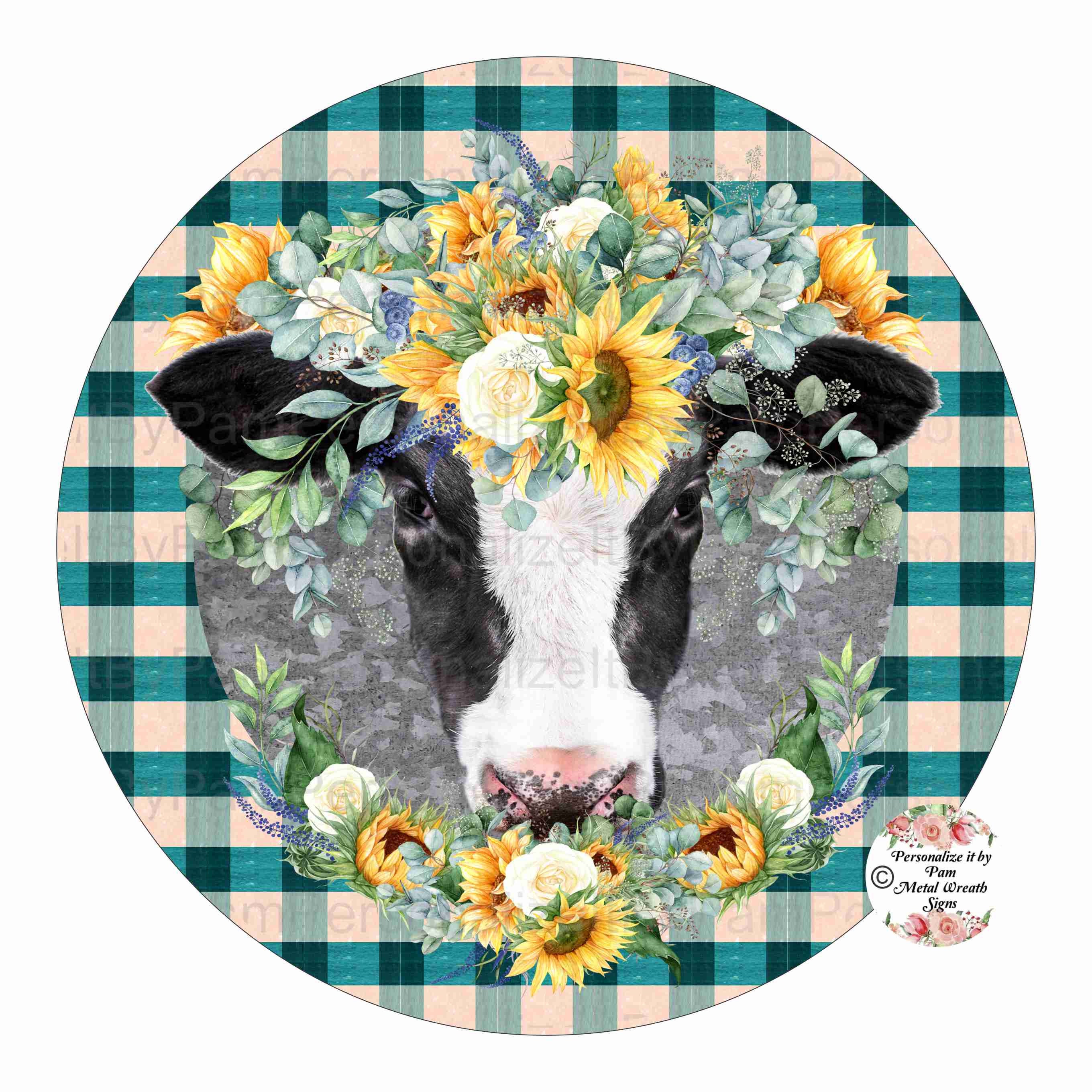 11.75 Round Cow Wreath Sign Farm Wreath Sign Cow Sign - Etsy