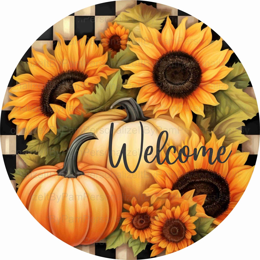 Round Fall Wreath Sign, Fall Wreath Sign, Personalize It by Pam, Signs ...