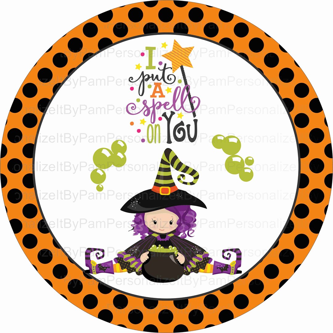 11.75 Round Witch Wreath Sign Halloween Wreath Sign - Etsy