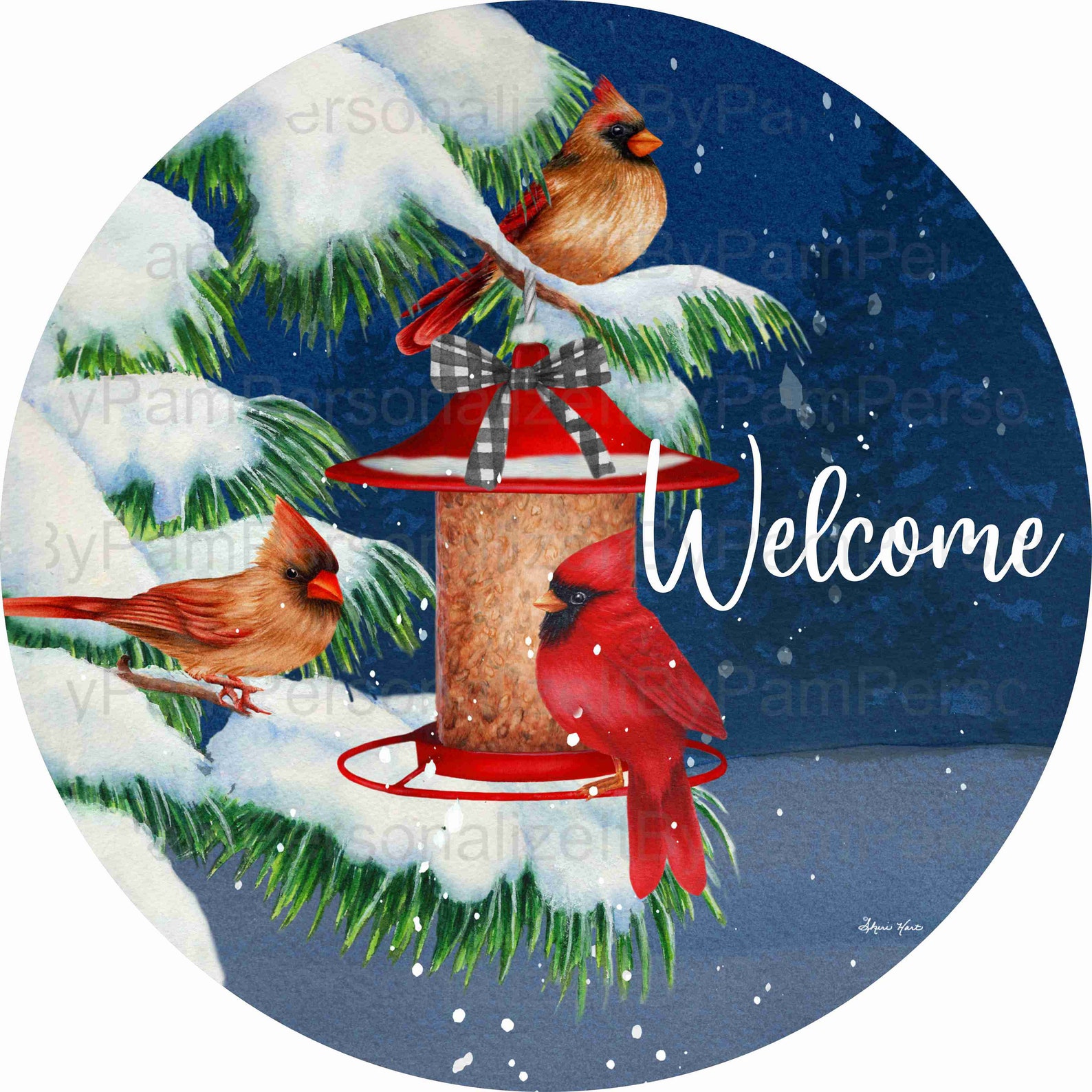 Cardinal Wreath Sign Welcome Wreath Sign Metal Sign Door - Etsy