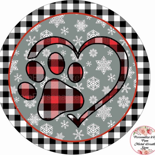 8 Round Buffalo Plaid Deer Wreath Sign Wreath Signs - Etsy