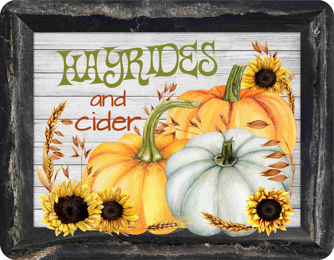 Fall Wreath Sign Hayrides and Cider Personalize It by Pam | Etsy