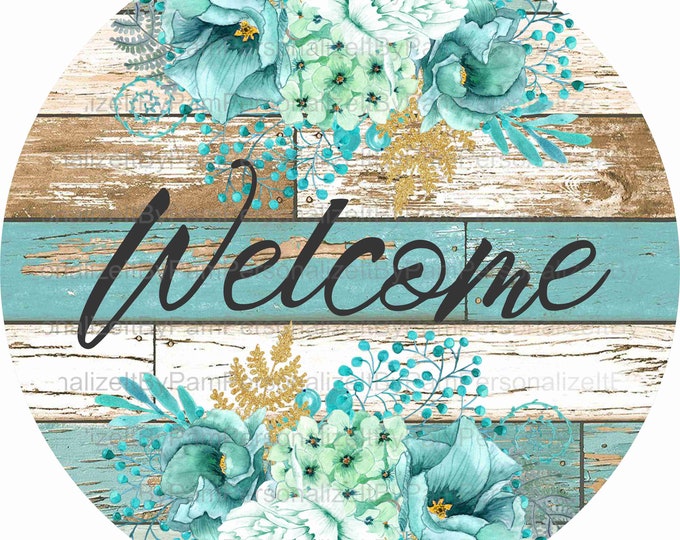 8 Round Welcome Wreath Sign, Signs for Wreaths, Personalize It by Pam ...