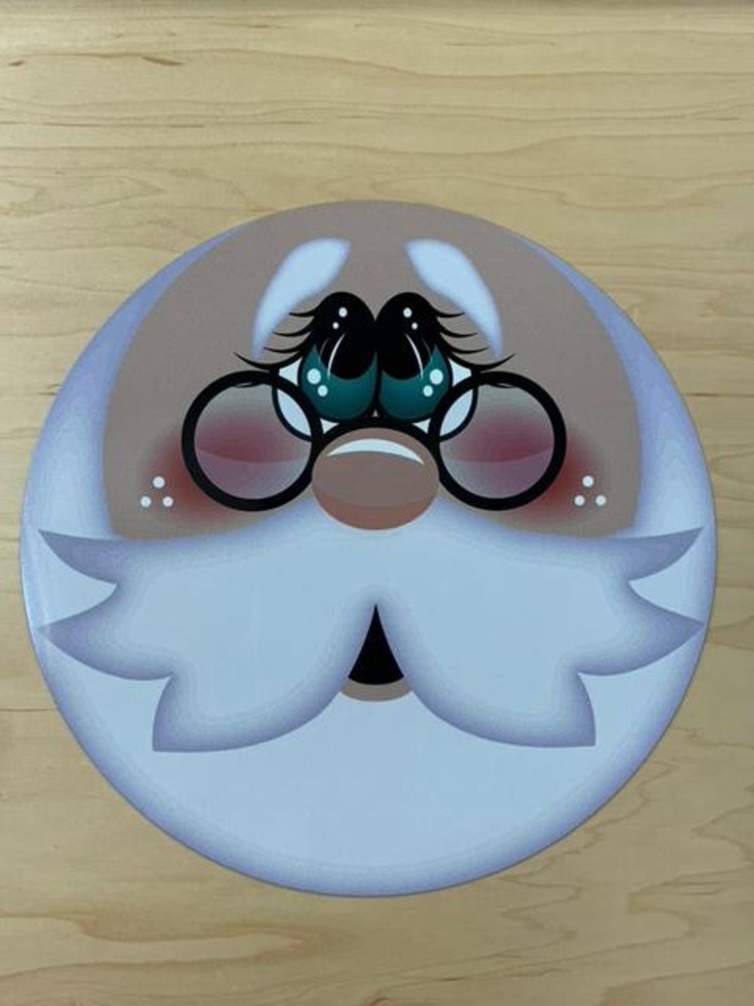 UV Protected Aluminum Round Santa Face Wreath Sign, Santa Face Wreath ...