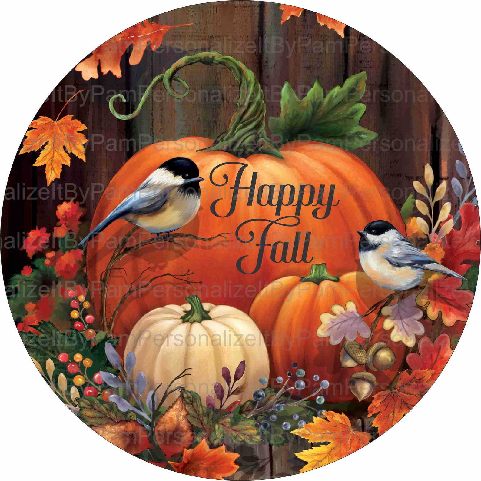 8 Round Fall Wreath Sign Fall Wreath Signs | Etsy